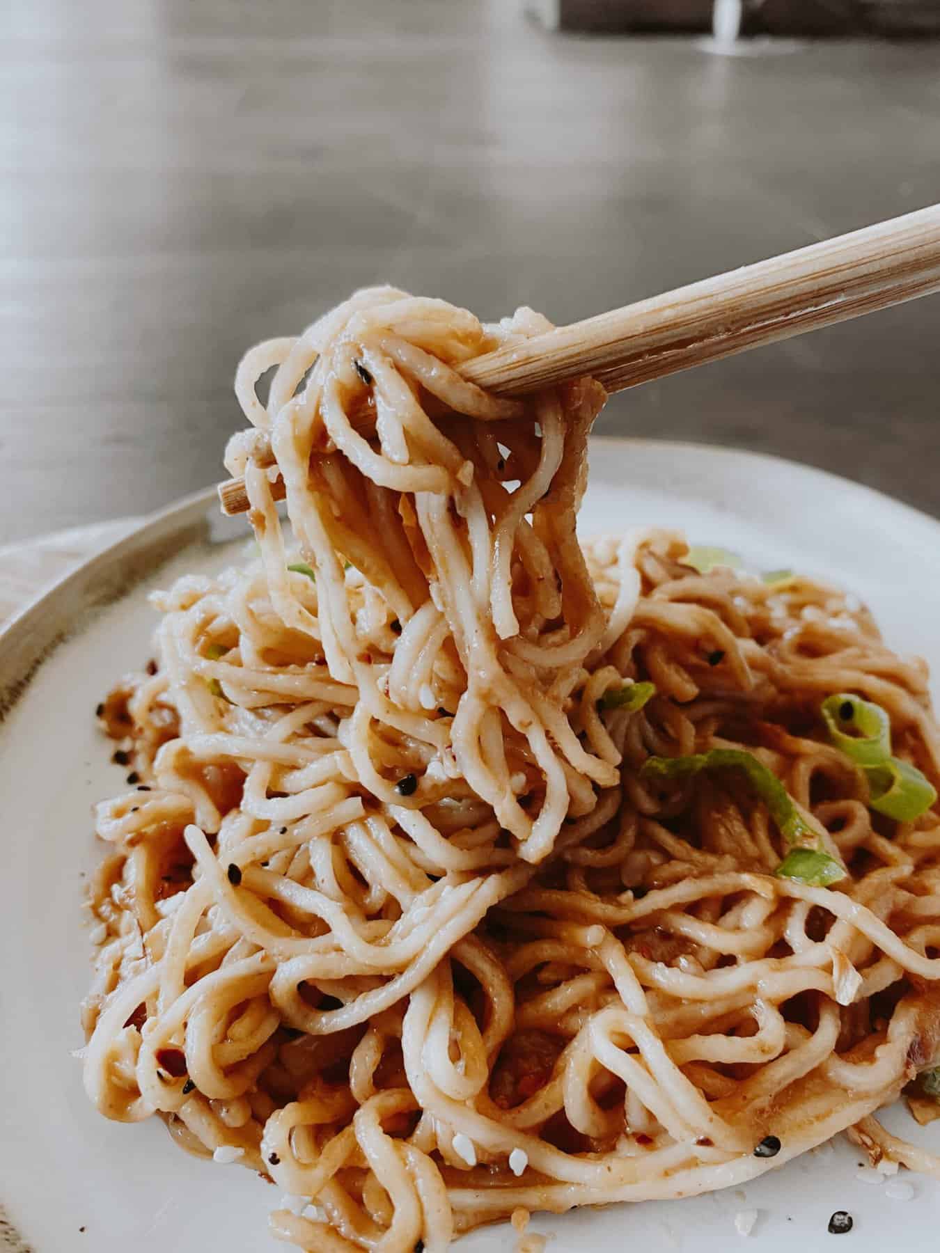 Spicy Peanut Noodles - Shreya's Kitchen