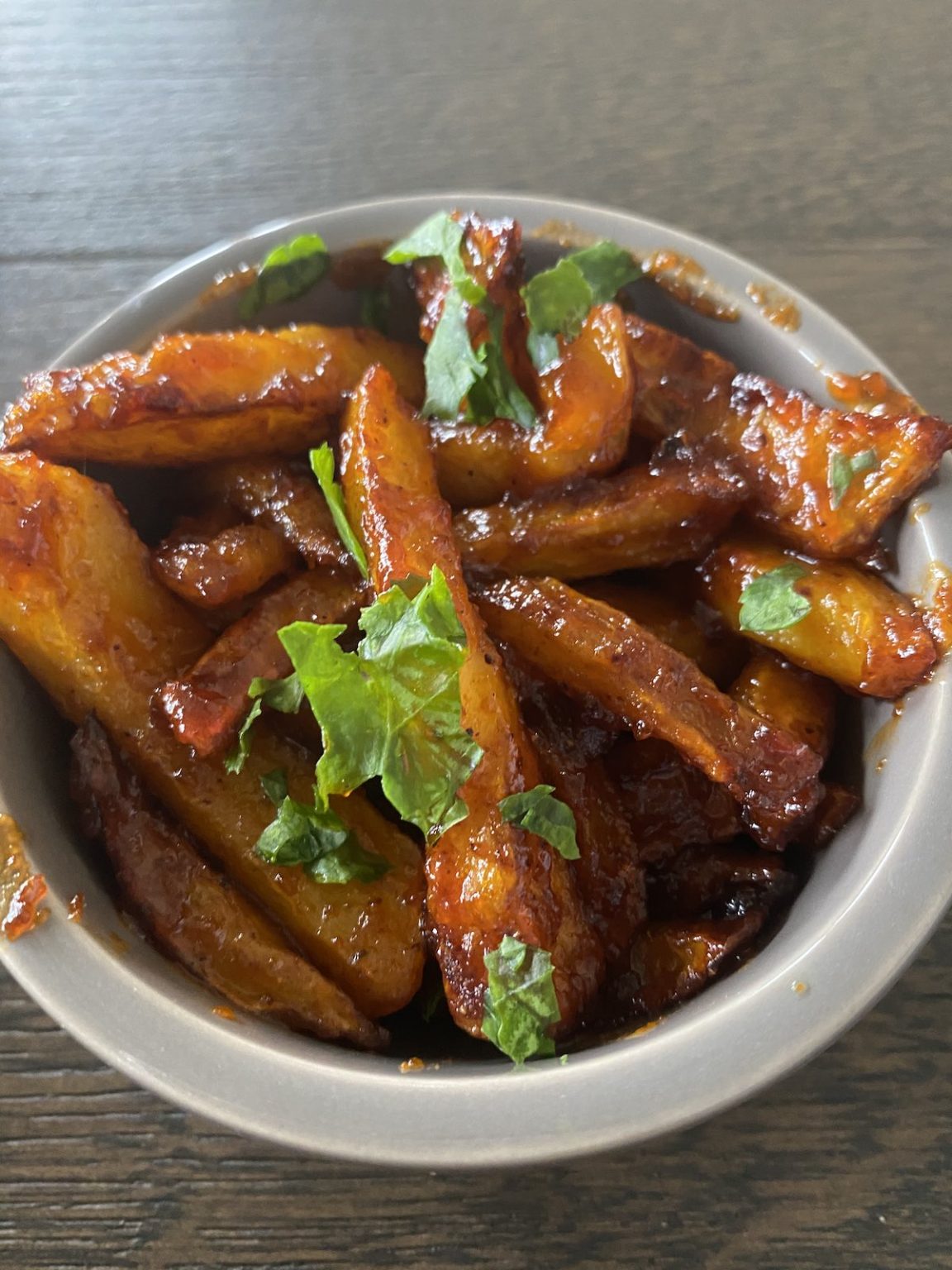 Honey Chili Potatoes - Shreya's Kitchen