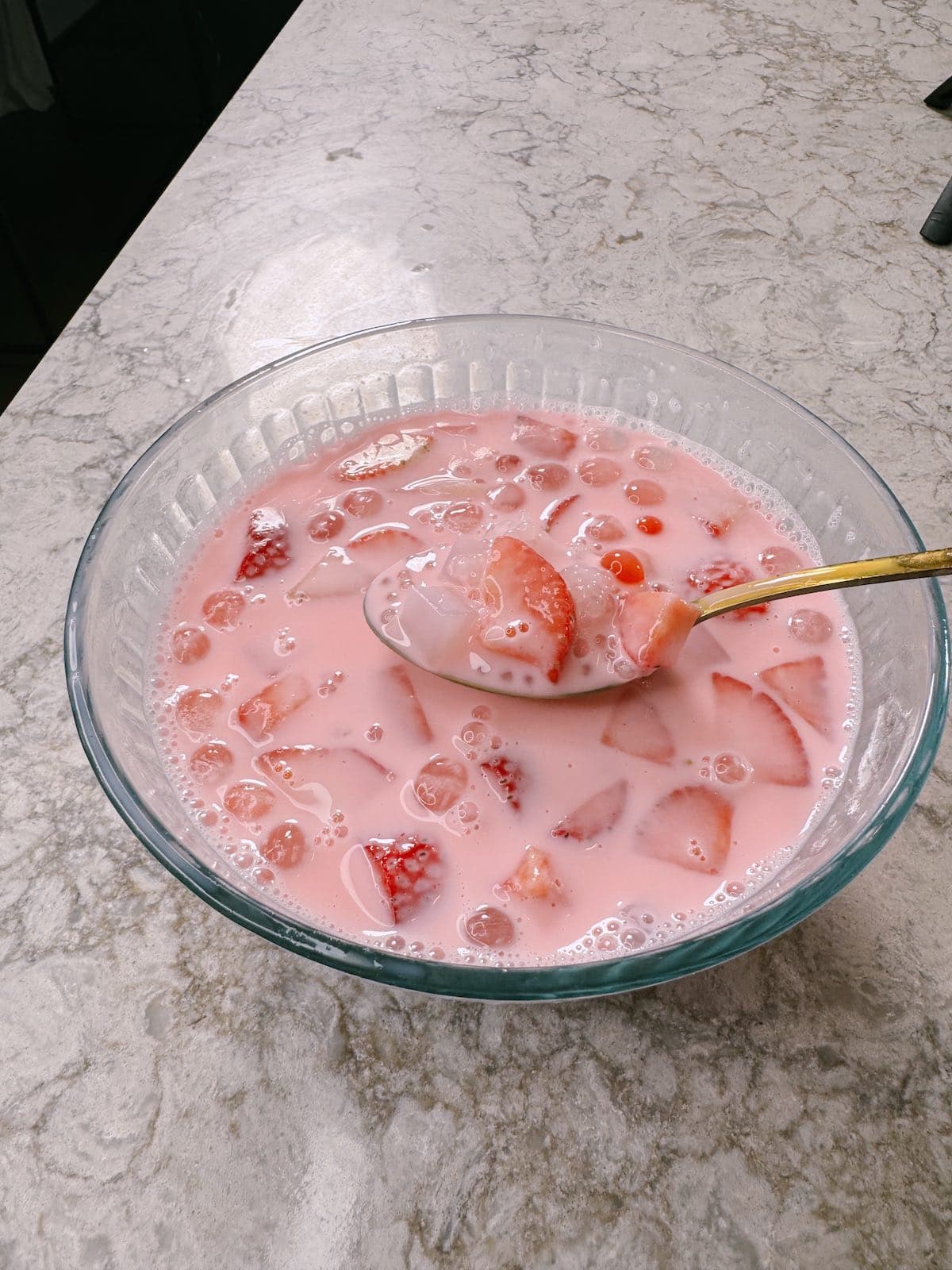 Strawberry Sago - Shreya's Kitchen
