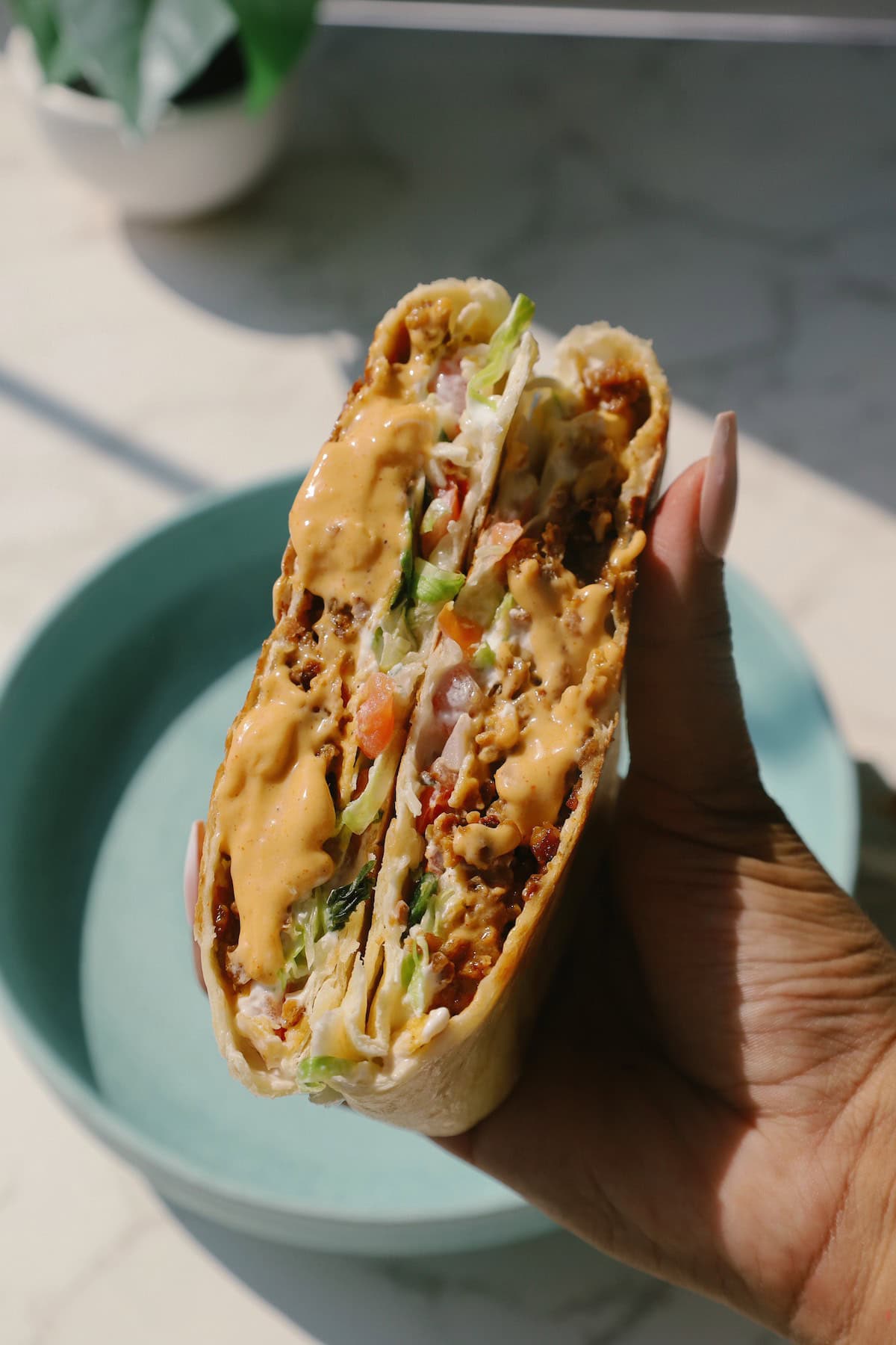 Crunchwrap Supreme Recipe (Vegetarian) - Shreya's Kitchen