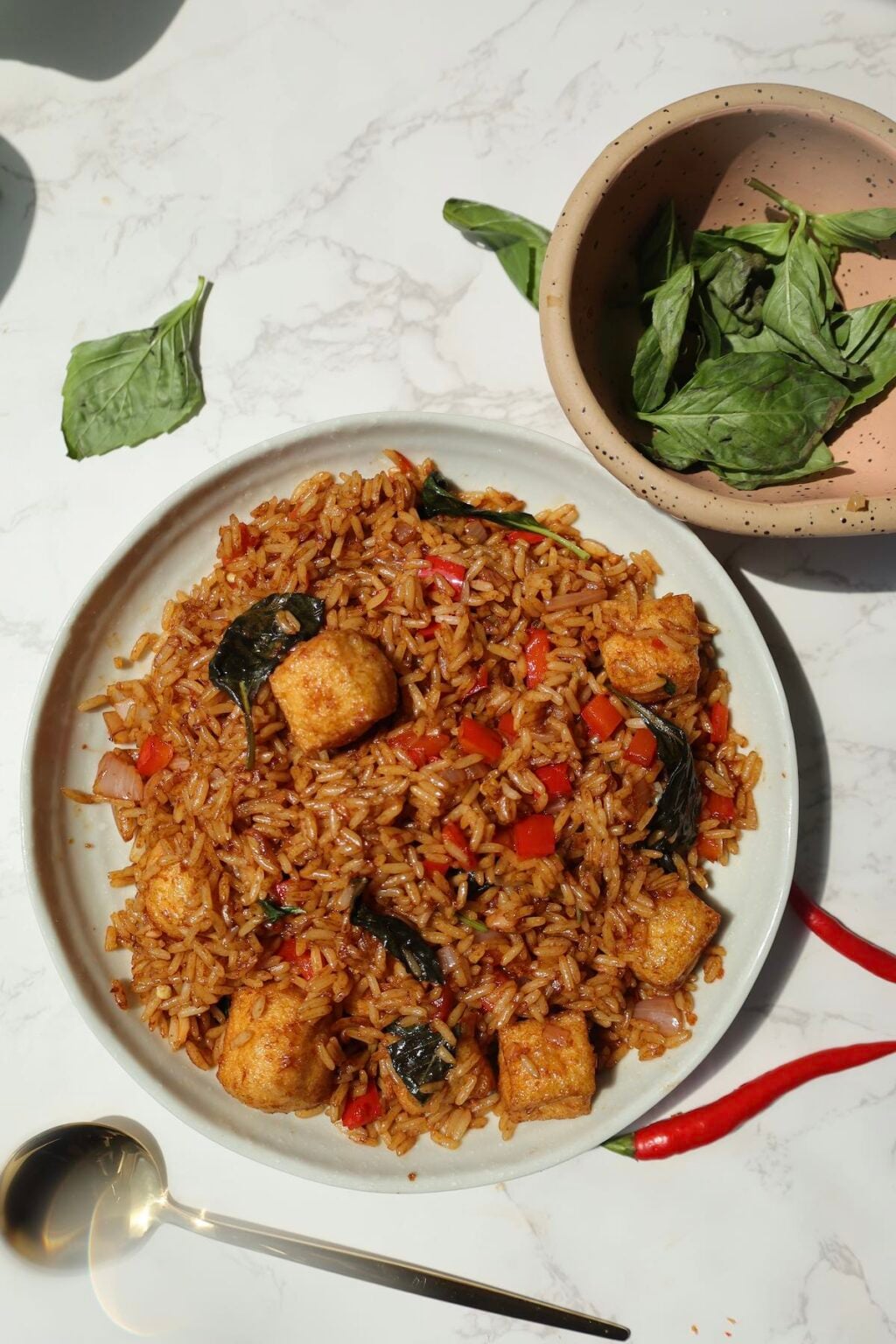 Thai Basil Fried Rice - Shreya's Kitchen